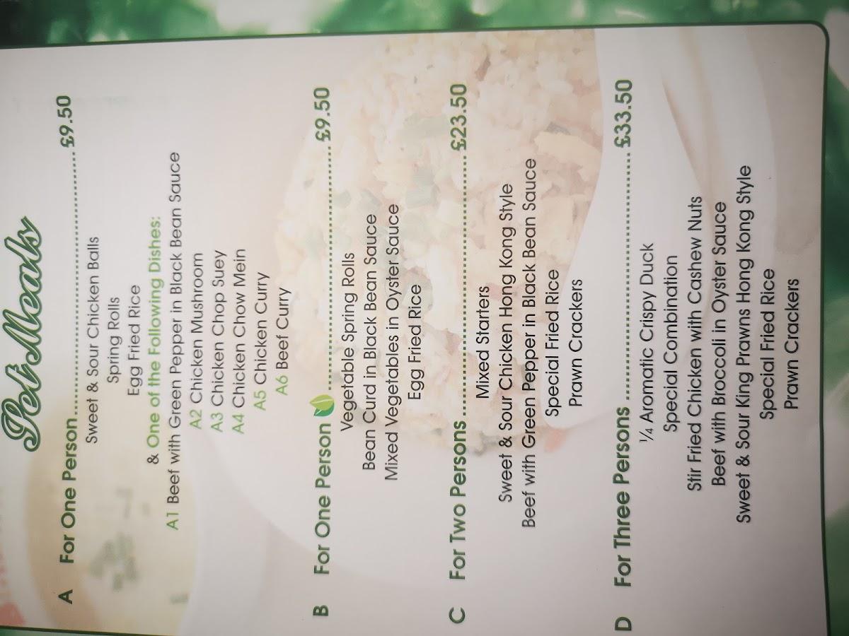 Menu at Golden bridge restaurant, Bourne