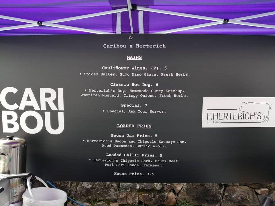 Menu at Caribou pub & bar, Galway