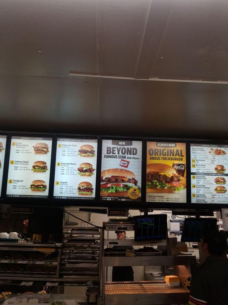 Menu at Carl’s Jr. fast food, Ridgecrest