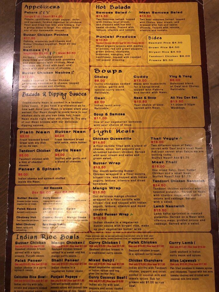 Menu at Northern Dhaba Hot House restaurant, Terrace