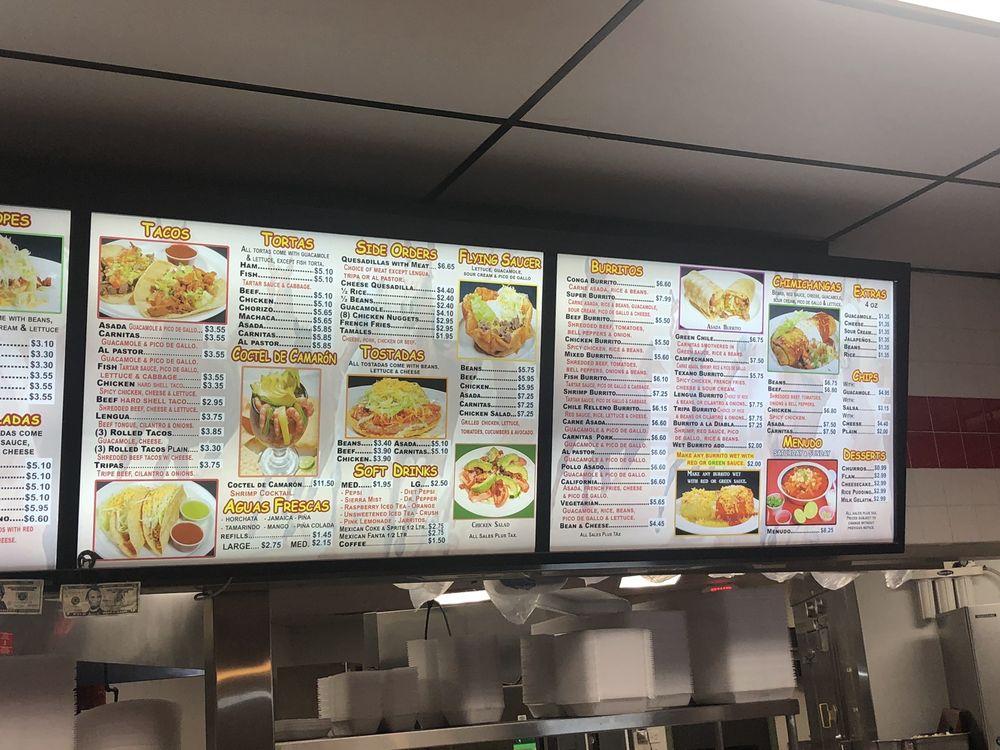 Menu at Los Alazanes Mexican Food restaurant, Barstow