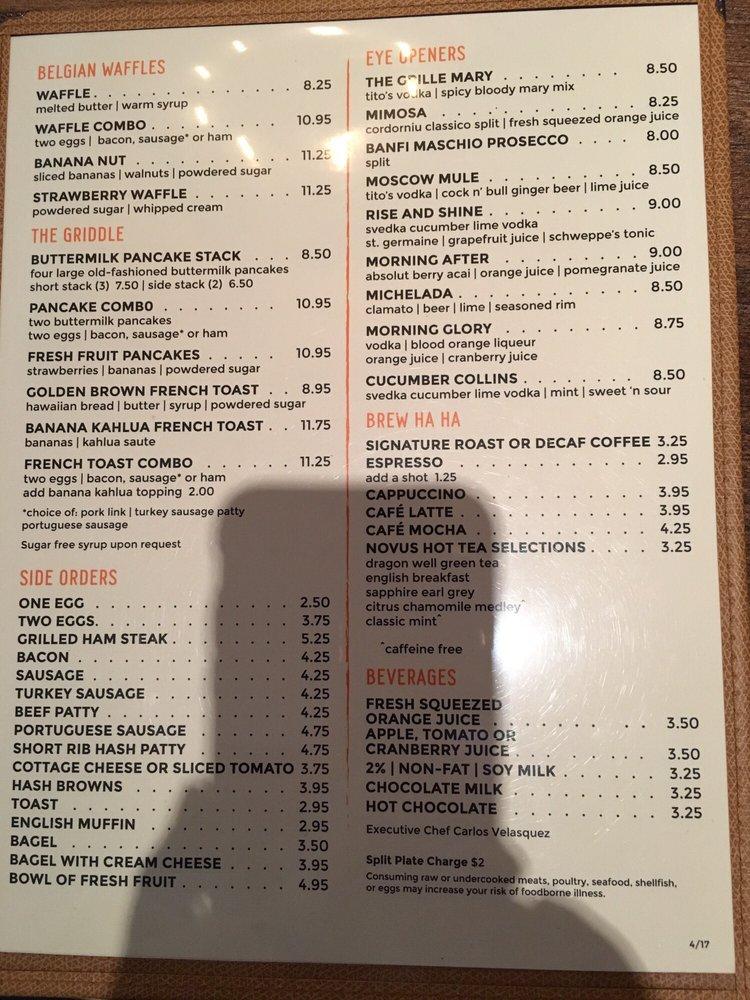 Menu at Central Grille pub & bar, Glendale