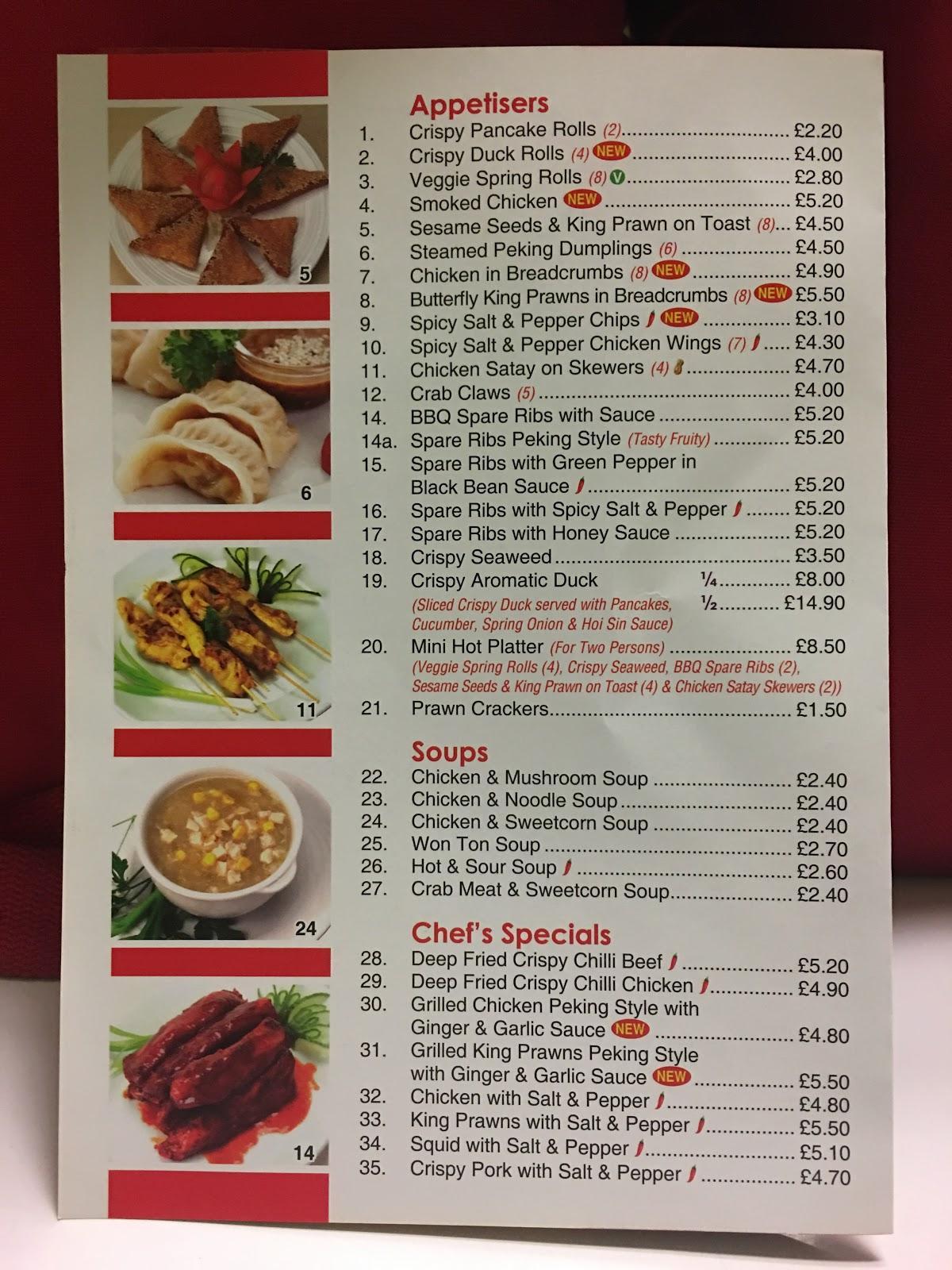 Menu at China Red restaurant, Erith