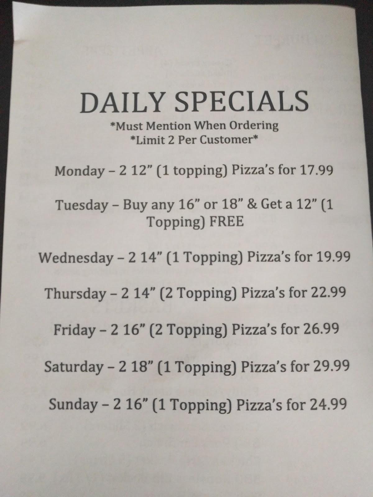 Menu at American Pie Pizzeria, Osceola