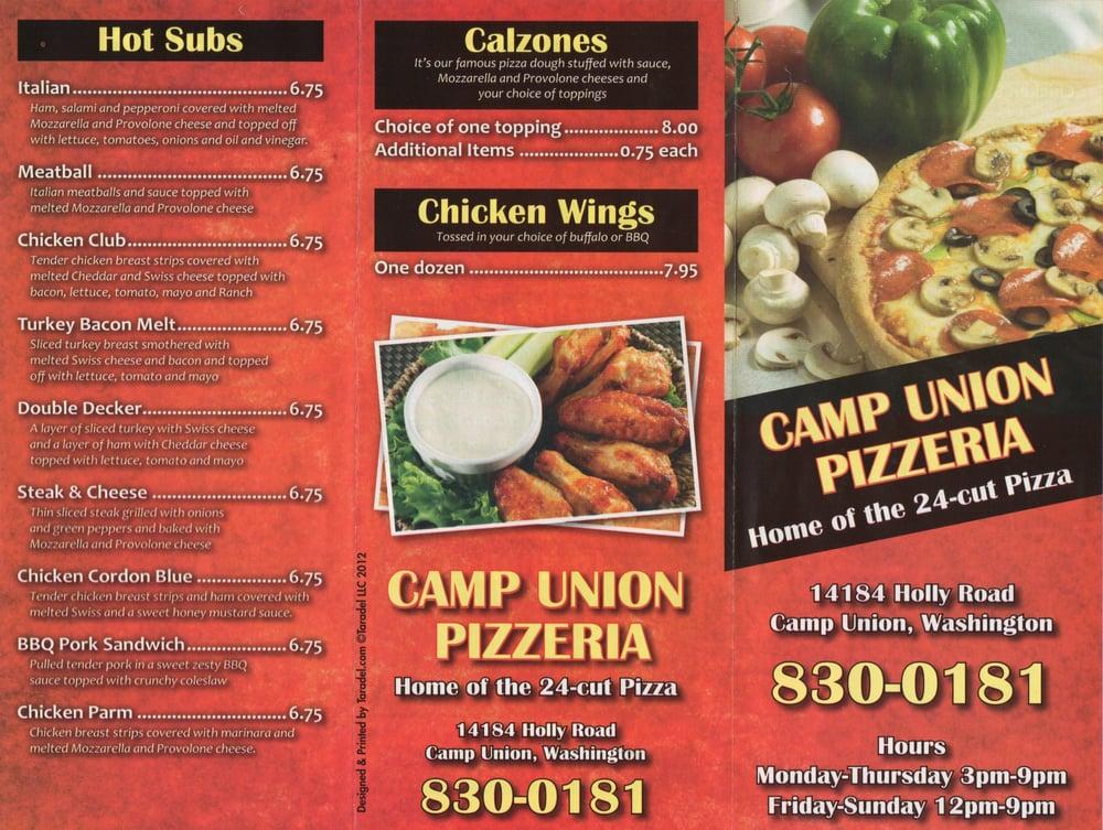 Menu at Camp Union Pizzeria, Seabeck, NW Holly Rd