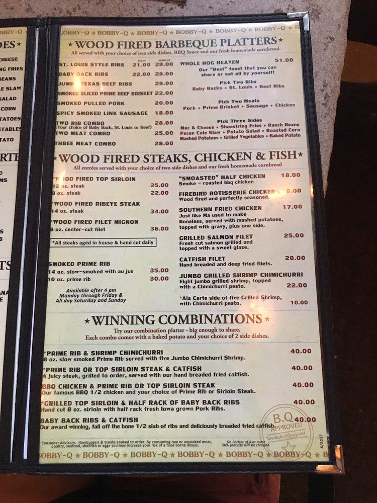 Menu at Bobby-Q BBQ Restaurant and Steakhouse, Mesa, S Stapley Dr