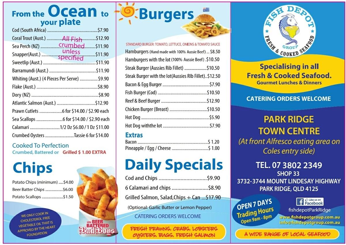 Menu at Fish Depot Park Ridge fast food, Park Ridge