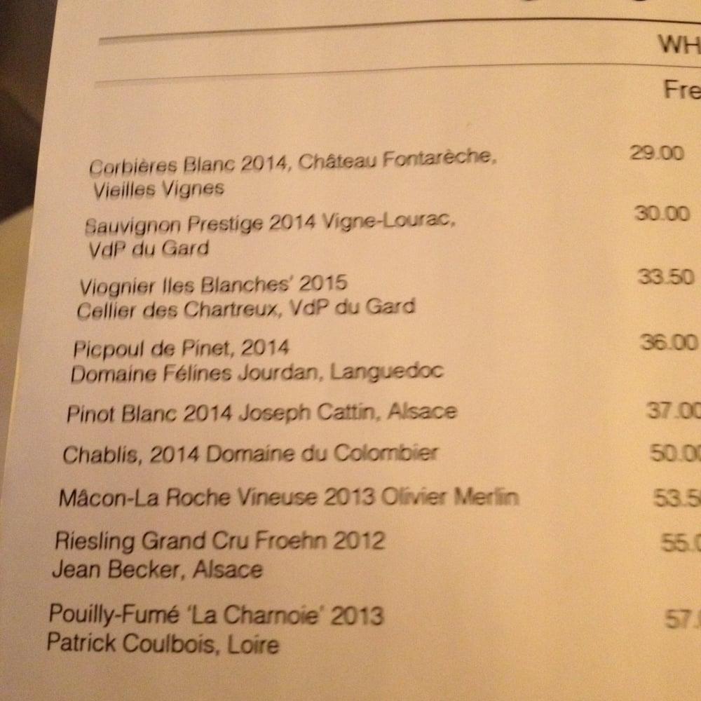 Menu at Le Caprice restaurant, London, 20 Arlington St