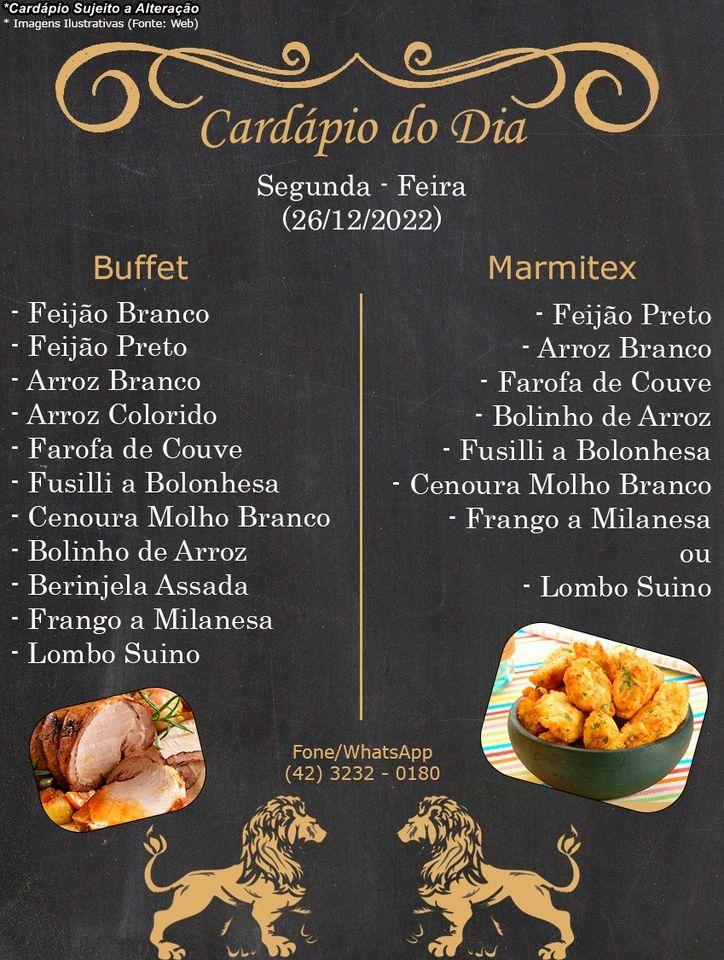 Menu em Dois Leões Restaurante, Castro