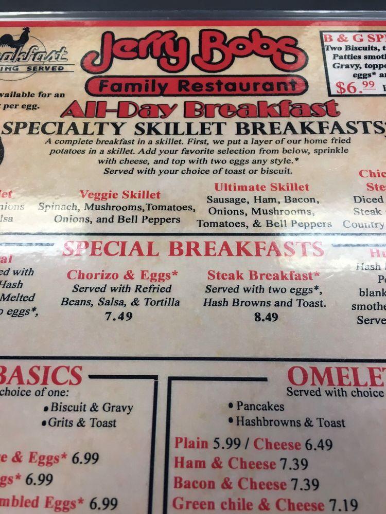 Menu at Jerry Bob's Family Restaurant, Oro Valley, N La Cañada Dr #140