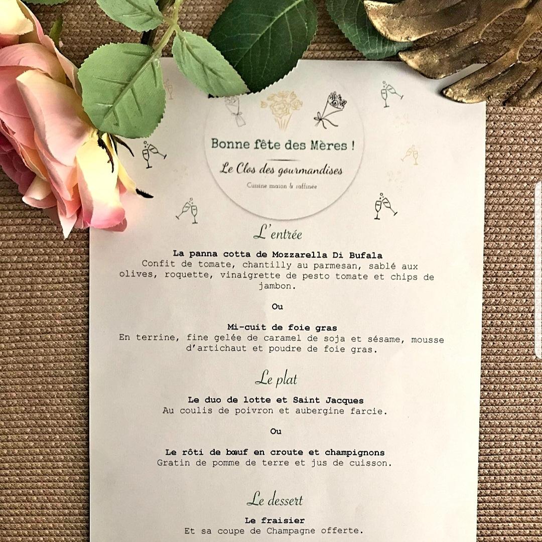 Menu au Le Clos des Gourmandises restaurant, Vézénobres