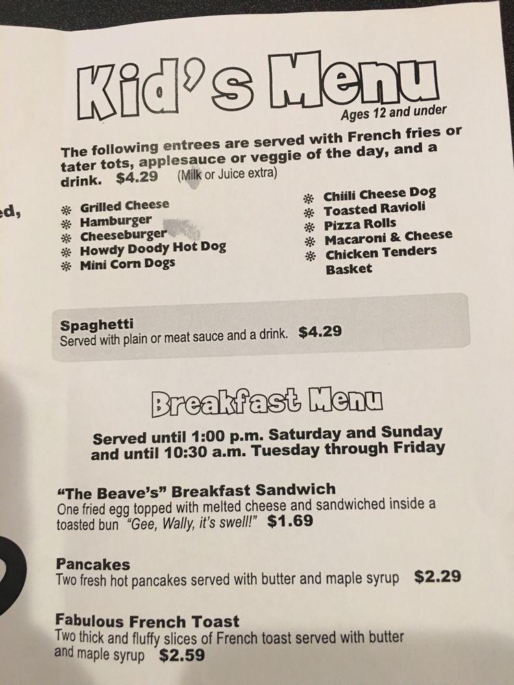 Menu at Oscar's Classic Diner steakhouse, Jefferson City