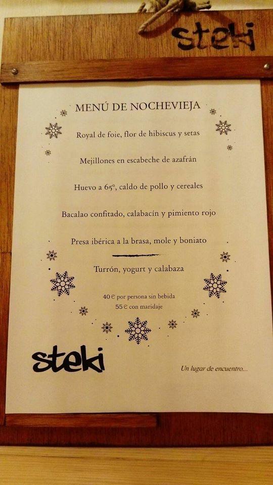 Menu at Steki Restaurante, Alicante