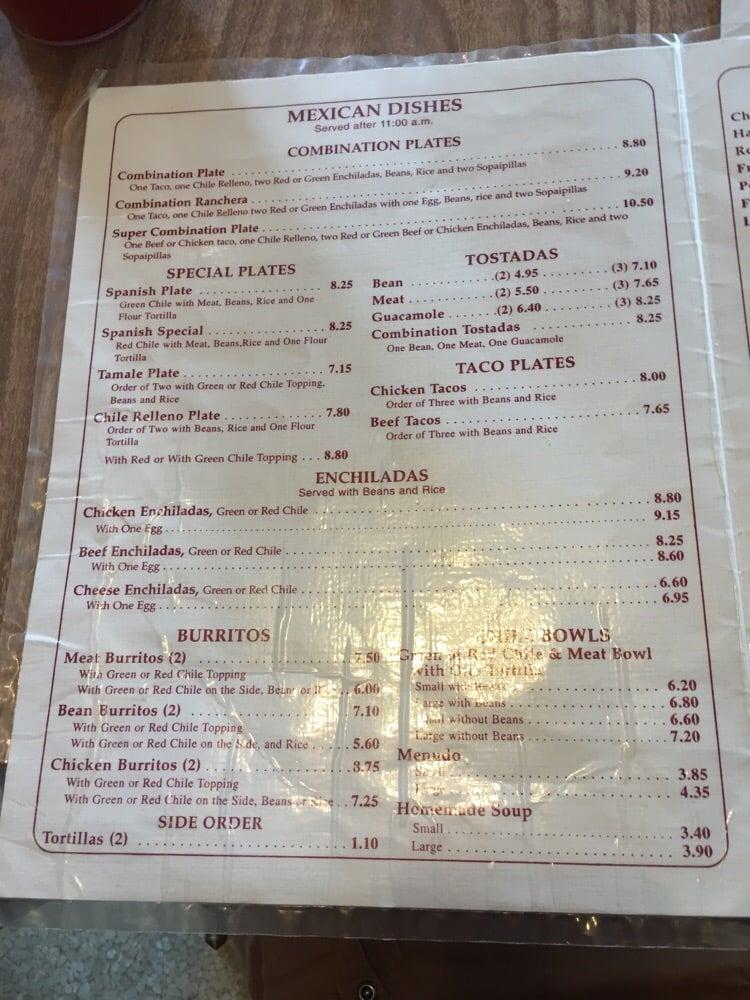 Menu at Nancy's Silver Cafe, Silver City