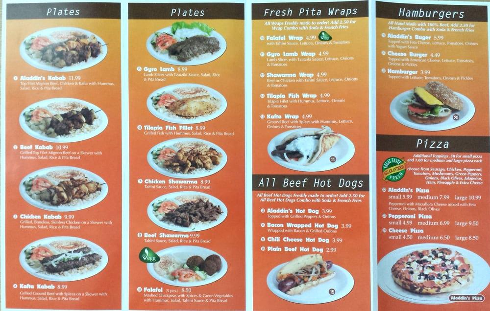 Menu at Aladdin'S Kitchen restaurant, Temple City, Santa Anita Ave