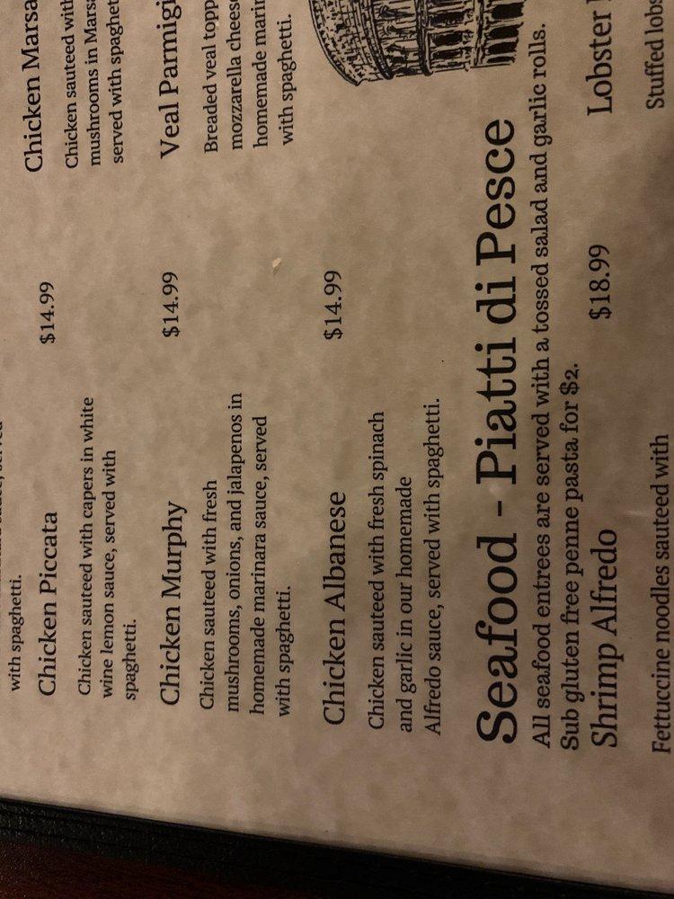Menu at Bella's Italian Restaurant, Lee's Summit