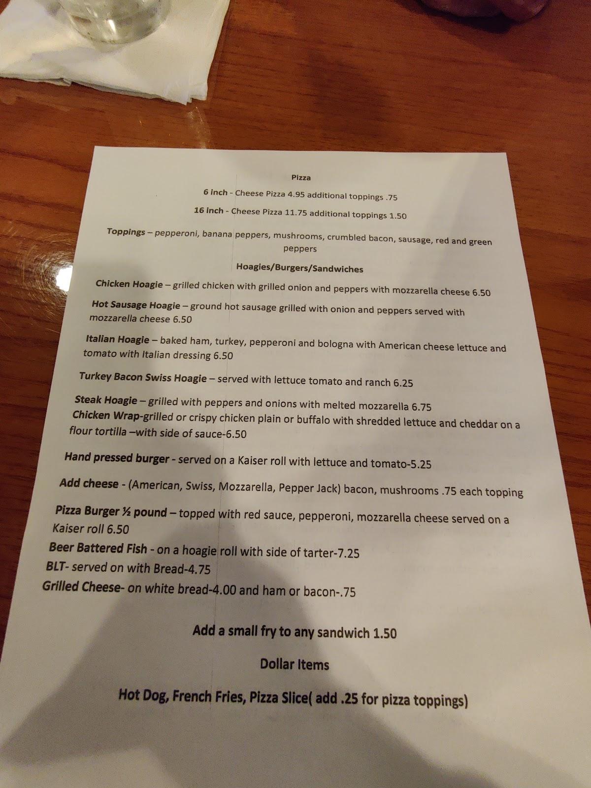 Menu at Crossbow Lounge pizzeria, Lyndora