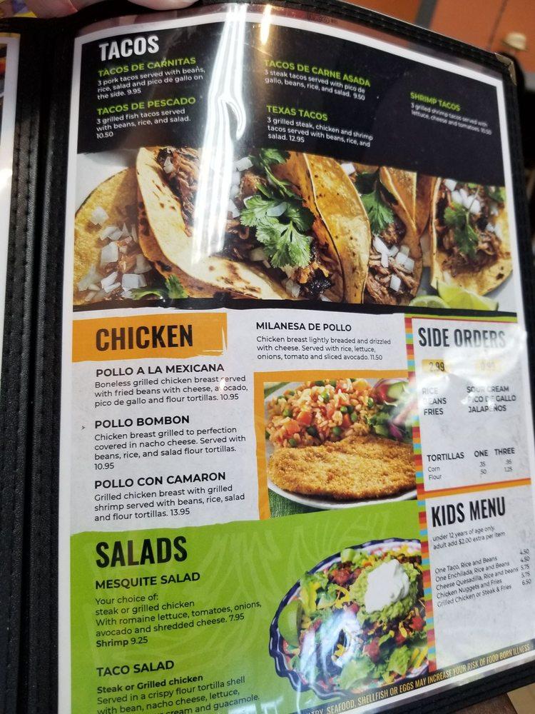 Menu at Rinconcito Azteca Bar & Grill, Fayetteville