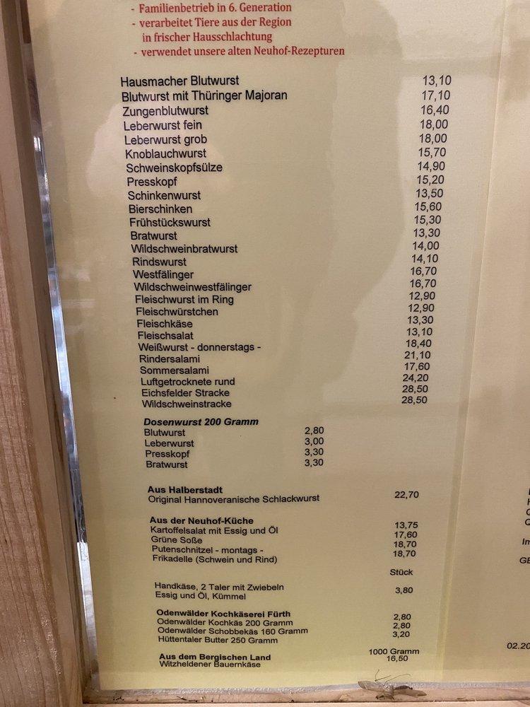 Speisekarte von Alte Backstube Neuhof restaurant, Dreieich