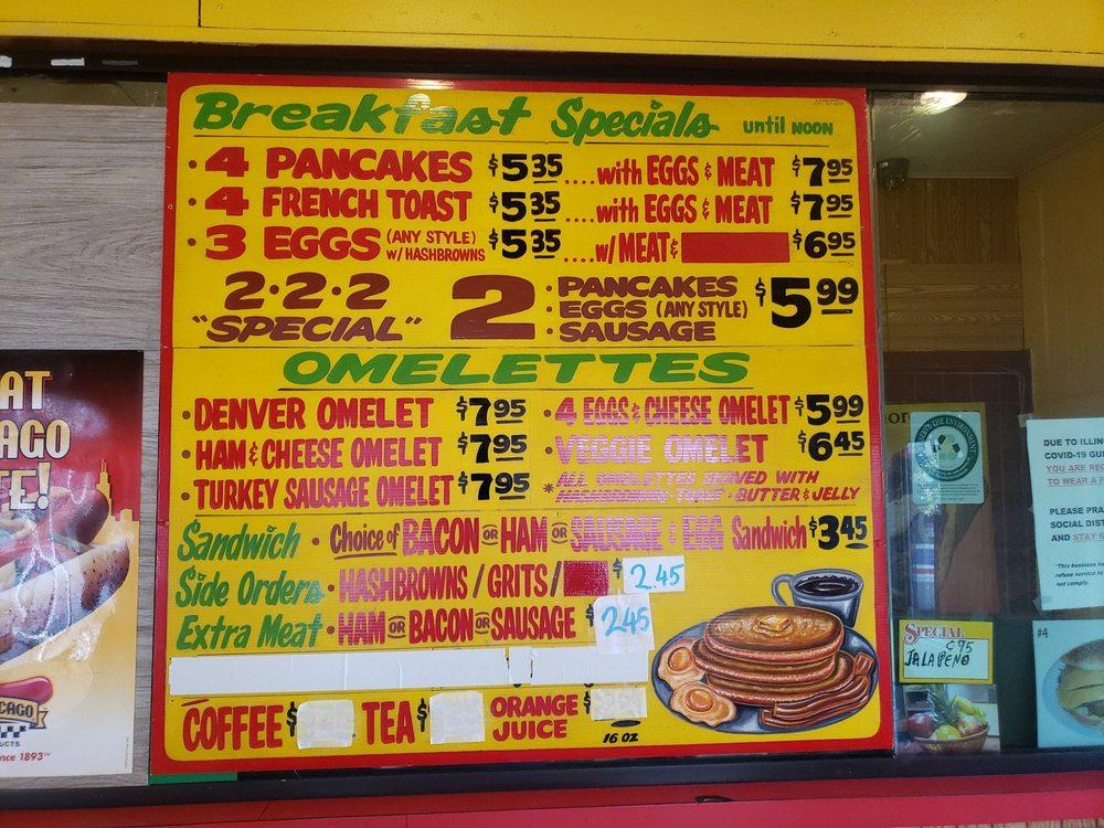 Menu at Garfield Gyros pizzeria, Chicago