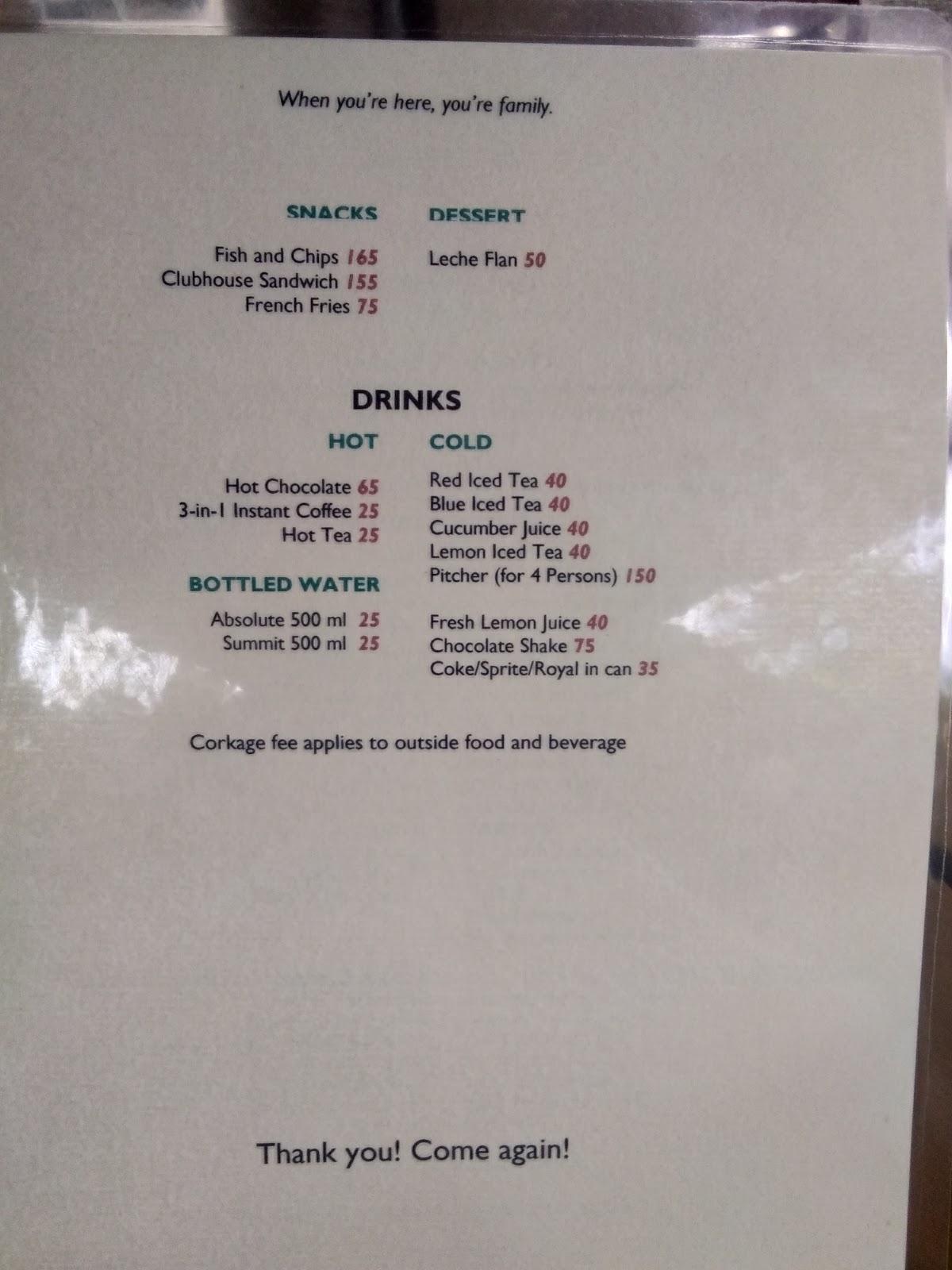 Menu at Otep's Tinuno restaurant, Cauayan City