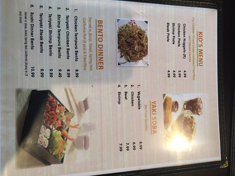 Menu at Yamato Steak House Of Japan restaurant, Grenada