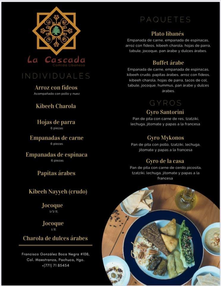 Menu at Restaurante La Cascada y Halim's Salón, Pachuca