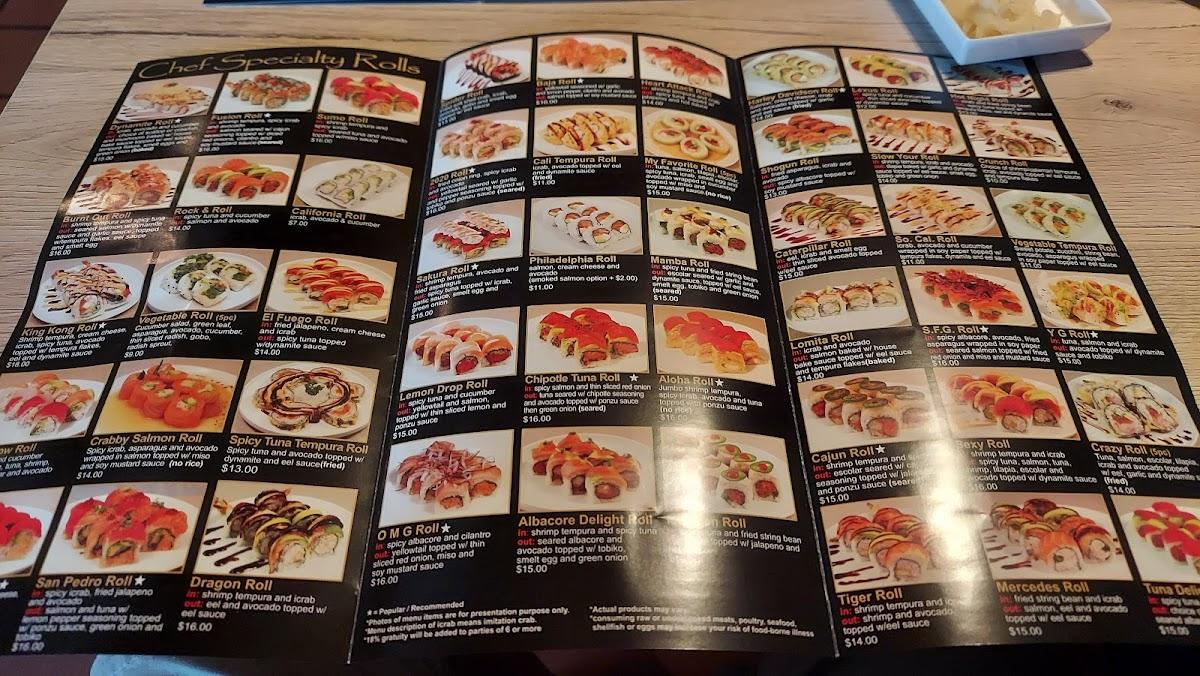 Menu at Sushi Delight restaurant, Lomita