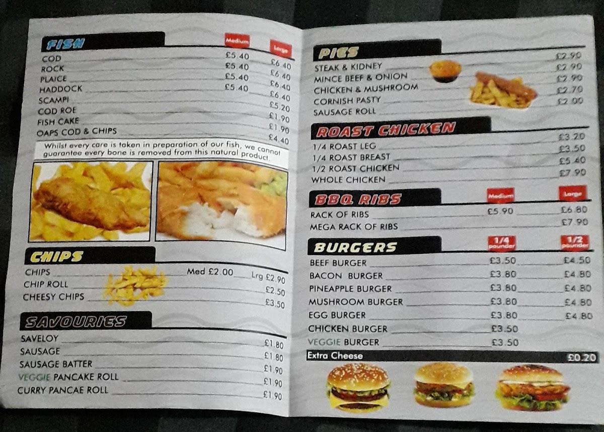 Menu at Tommy Tuckers restaurant, Harlow