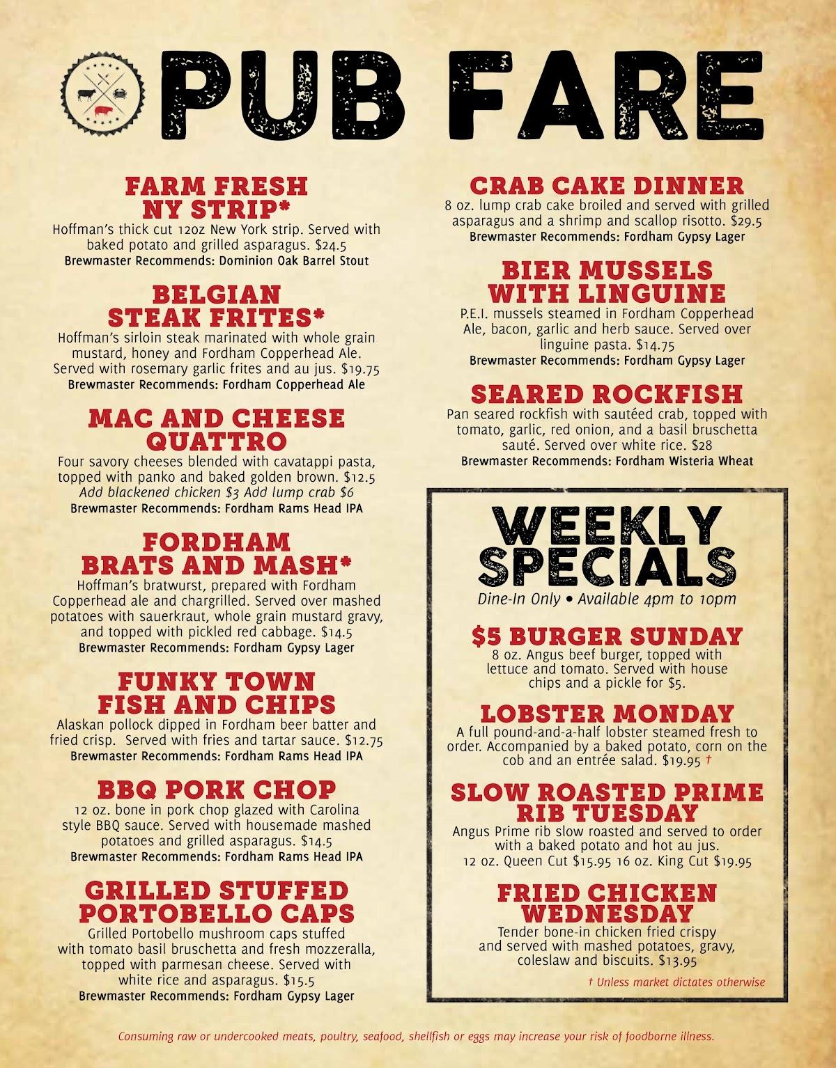 Menu at Rams Head Dockside pub & bar, Glen Burnie