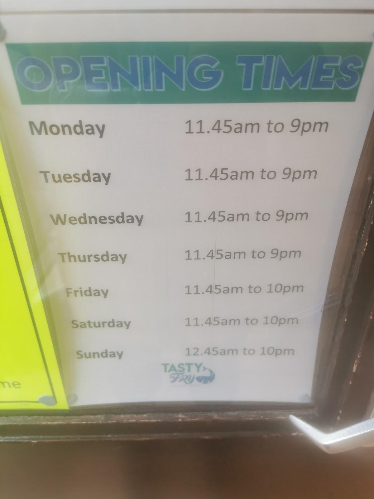 Menu at Tasty Fry fast food, Callander
