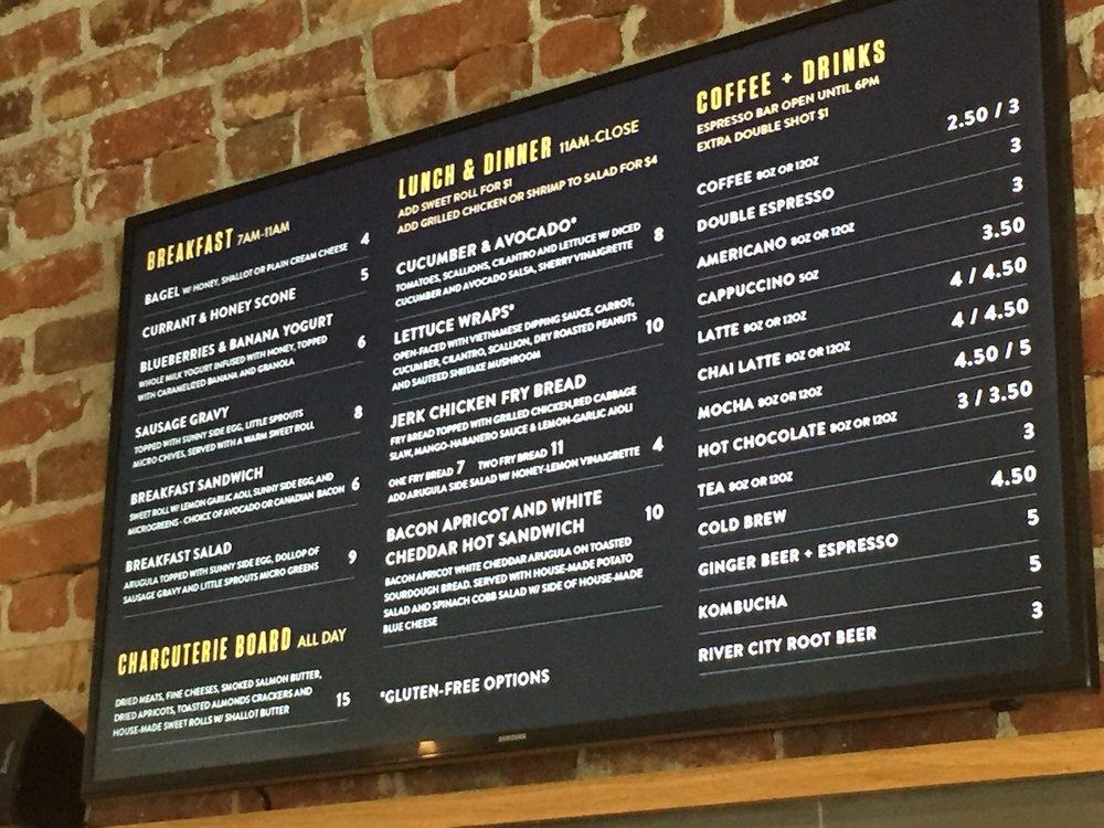 Menu at Theory Coffee Roasters restaurant, Redding, California St