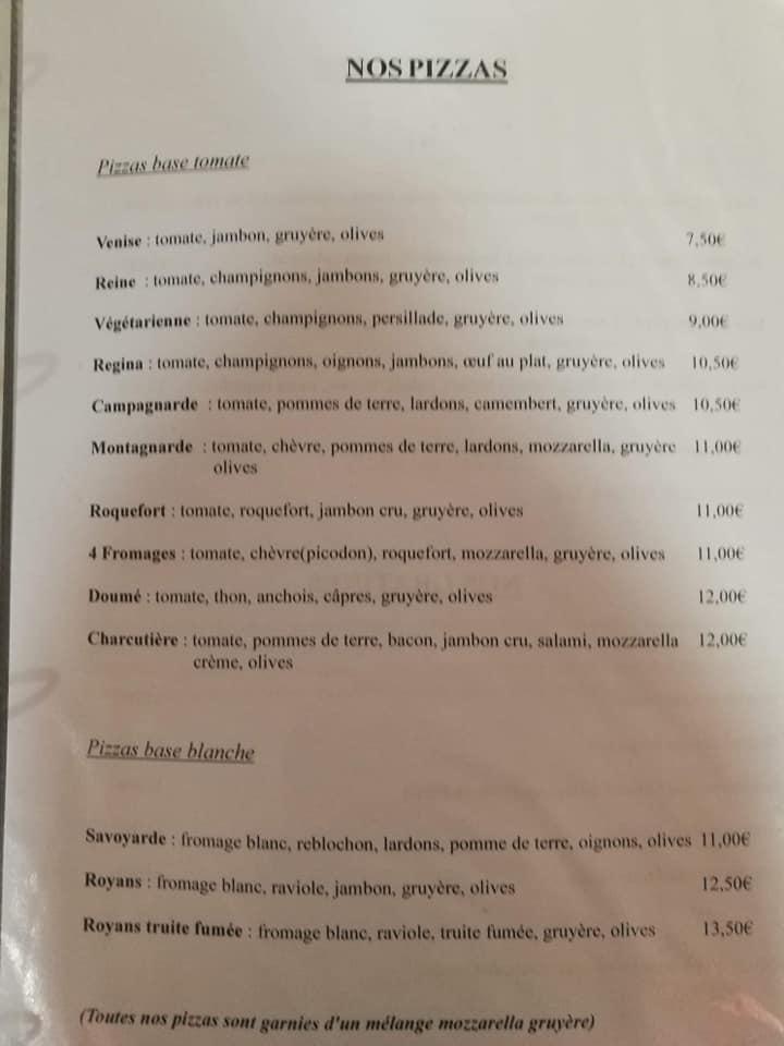 Menu at Le Donjon restaurant, Crest