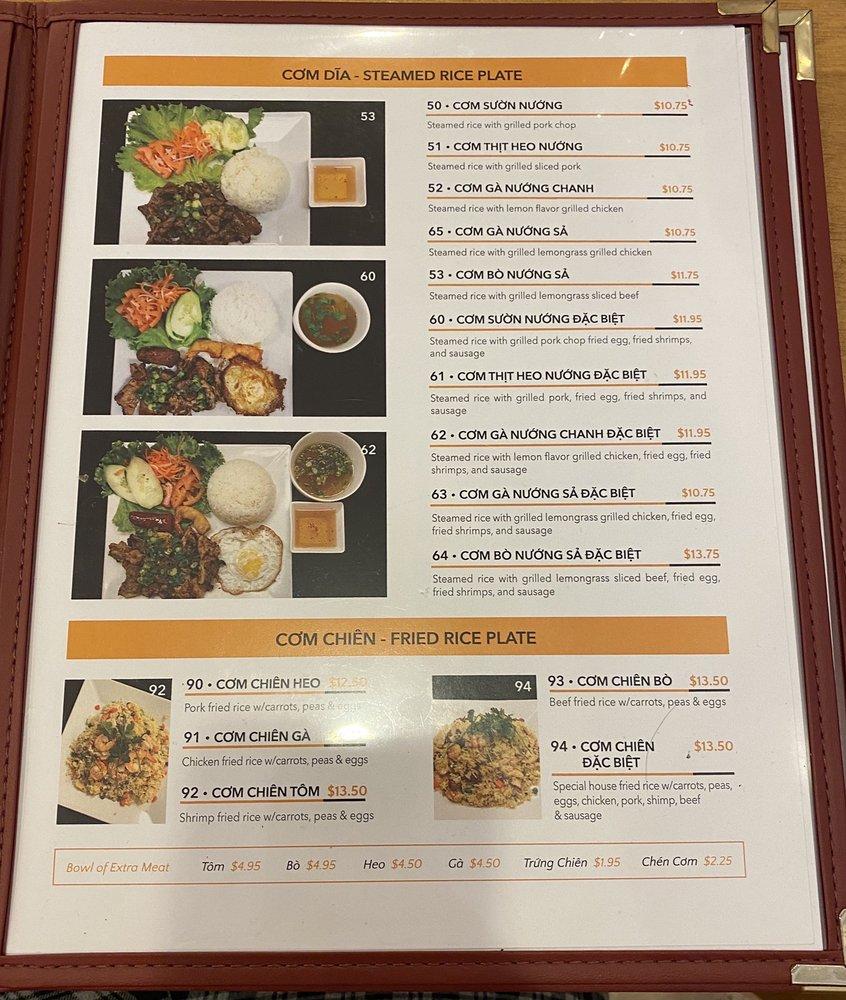 Menu at Pho Golden Star restaurant, Bailey's Crossroads