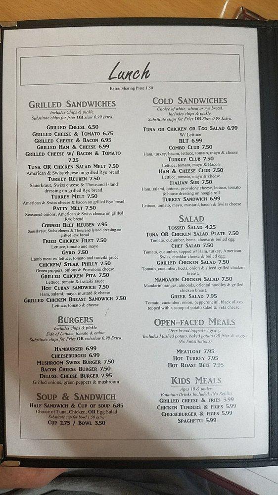 Menu at Sun City Cafe, Sun City Center