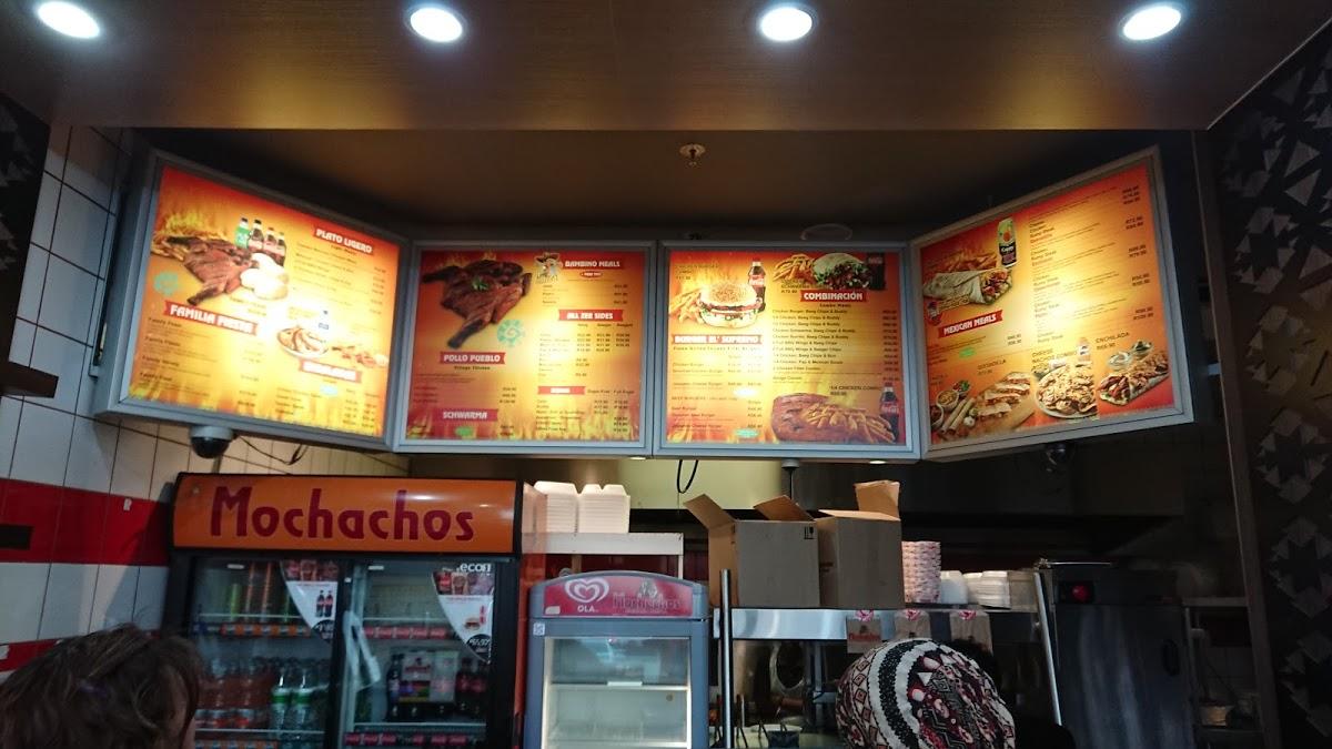 Menu au Mochachos CHICKEN FIESTA restaurant, Kimberley