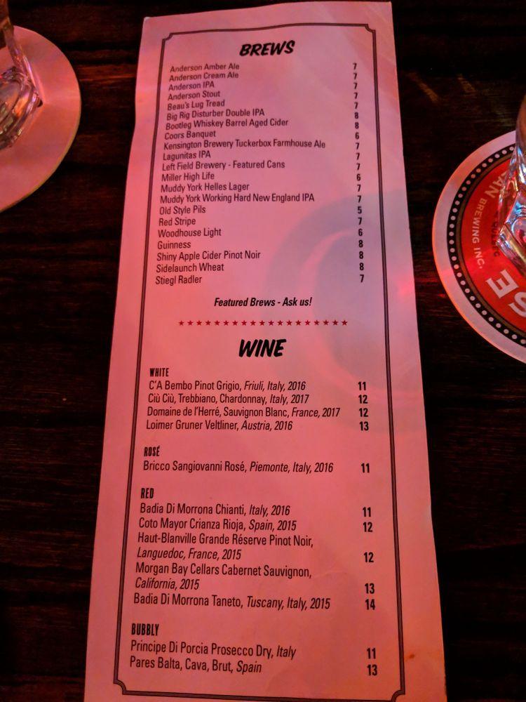 Menu at Poor Romeo pub & bar, Toronto