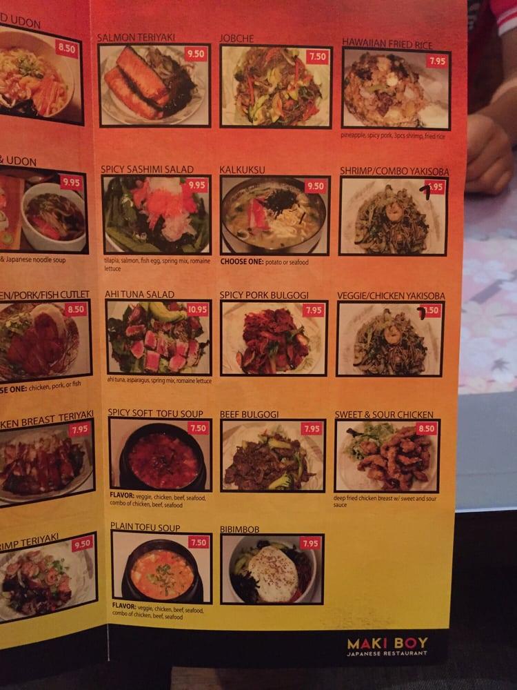Menu at Maki Boy Las Colinas restaurant, Irving, N Belt Line Rd Ste 110