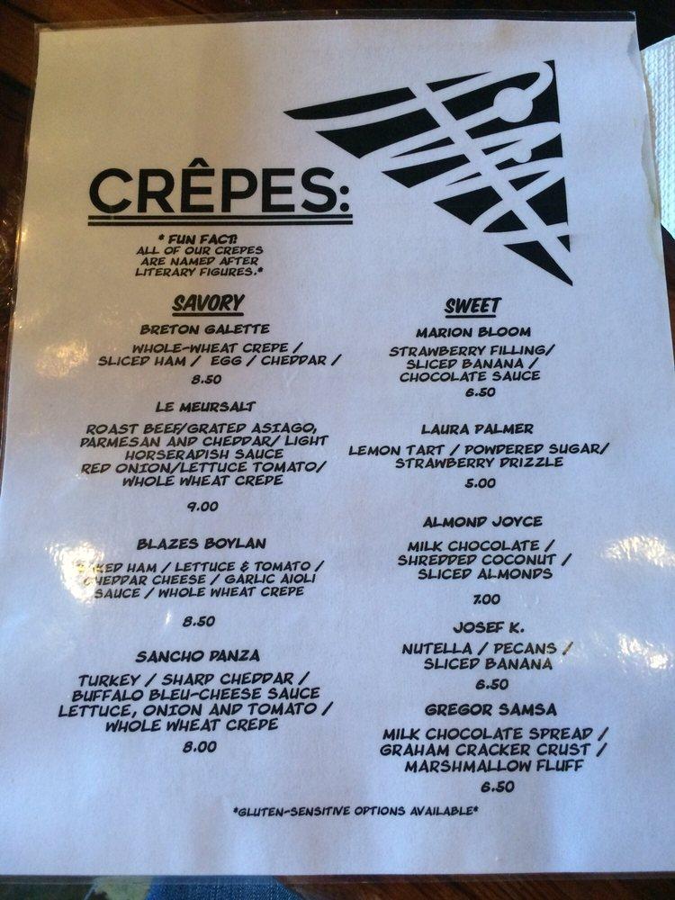 Menu at Nomad Coffee and Crepes cafe, Ballston Spa