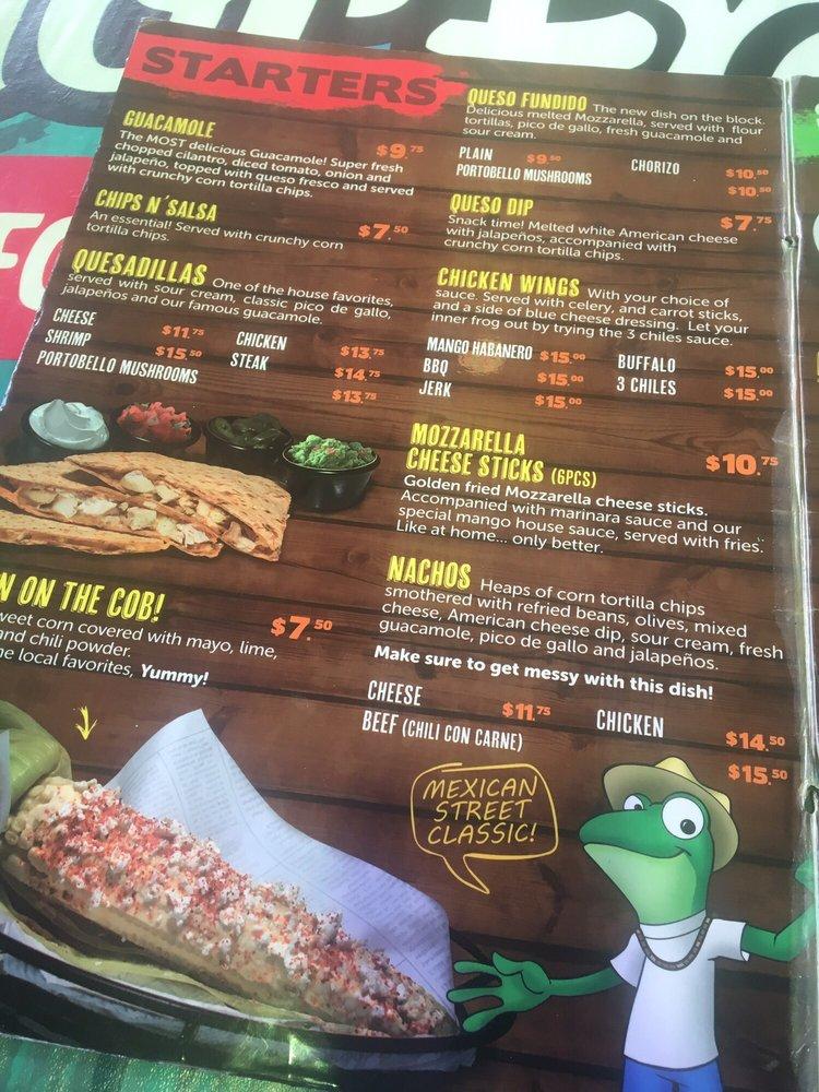 Menu at Señor Frog's Orlando pub & bar, Orlando