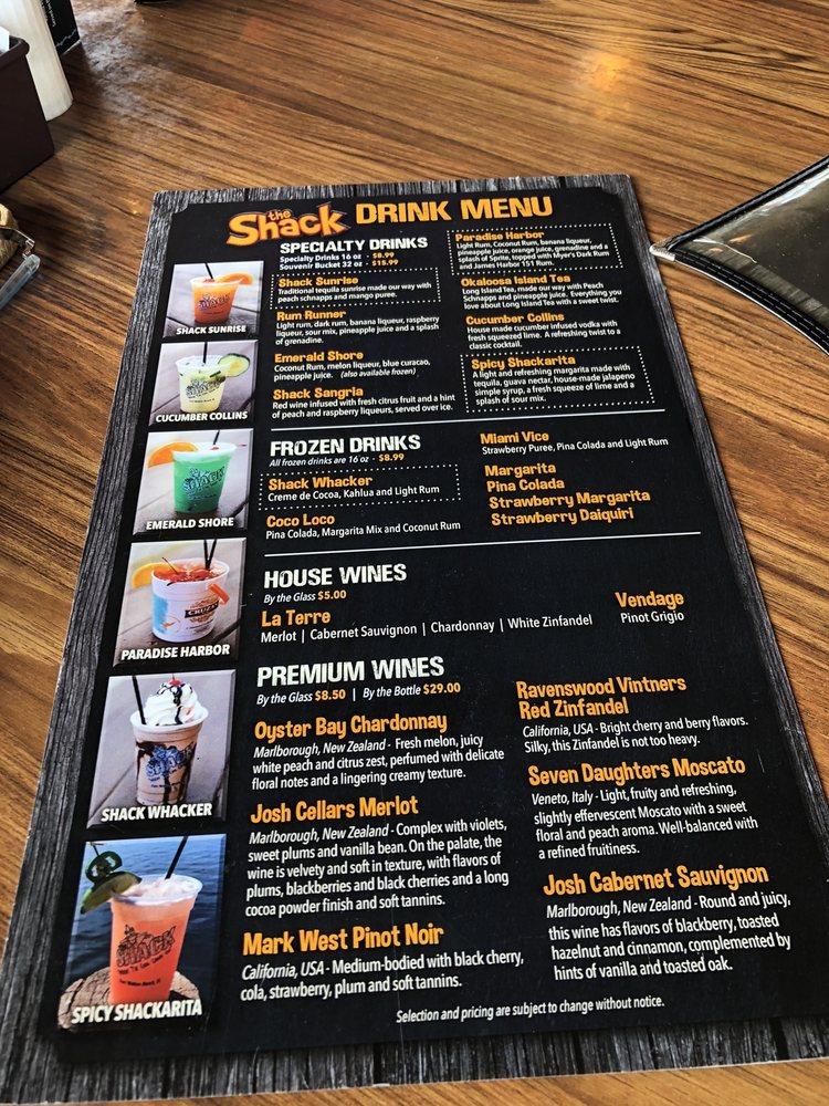 Menu at The Shack pub & bar, Fort Walton Beach