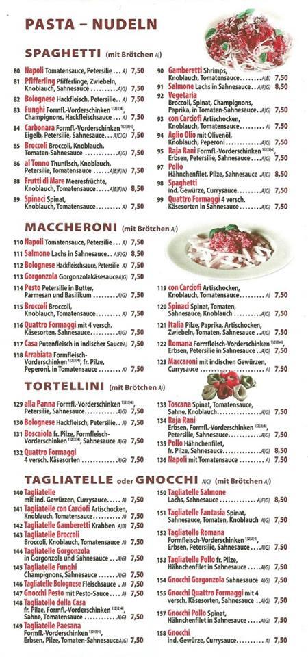 Speisekarte von Raja Rani restaurant, Sinzig