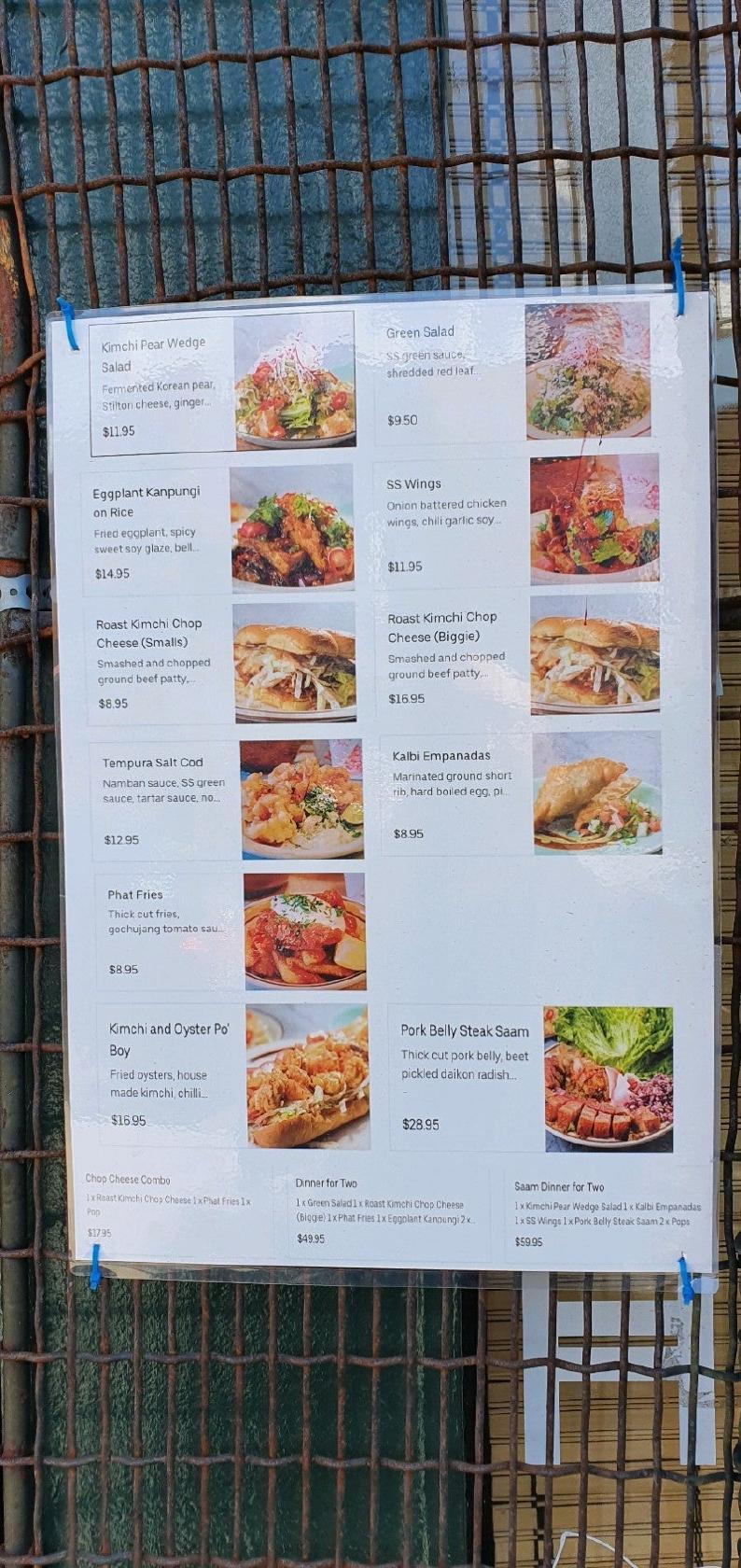 Menu at Seoul Shakers pub & bar, Toronto