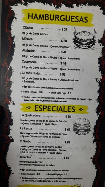 Menu at El Santo restaurant, Uriangato