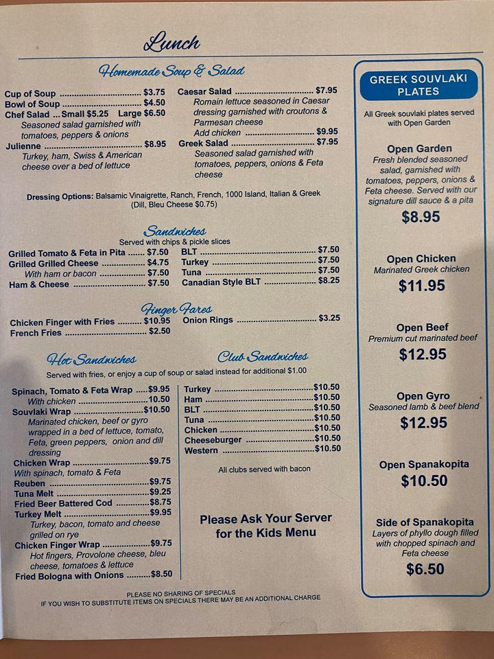 Menu at Helen's Kitchen restaurant, Harris Hill, Transit Rd