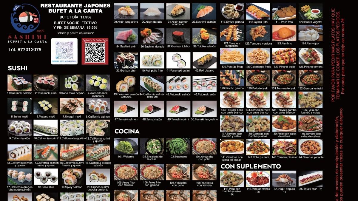 Carta del restaurante SASHIMI, Torredembarra
