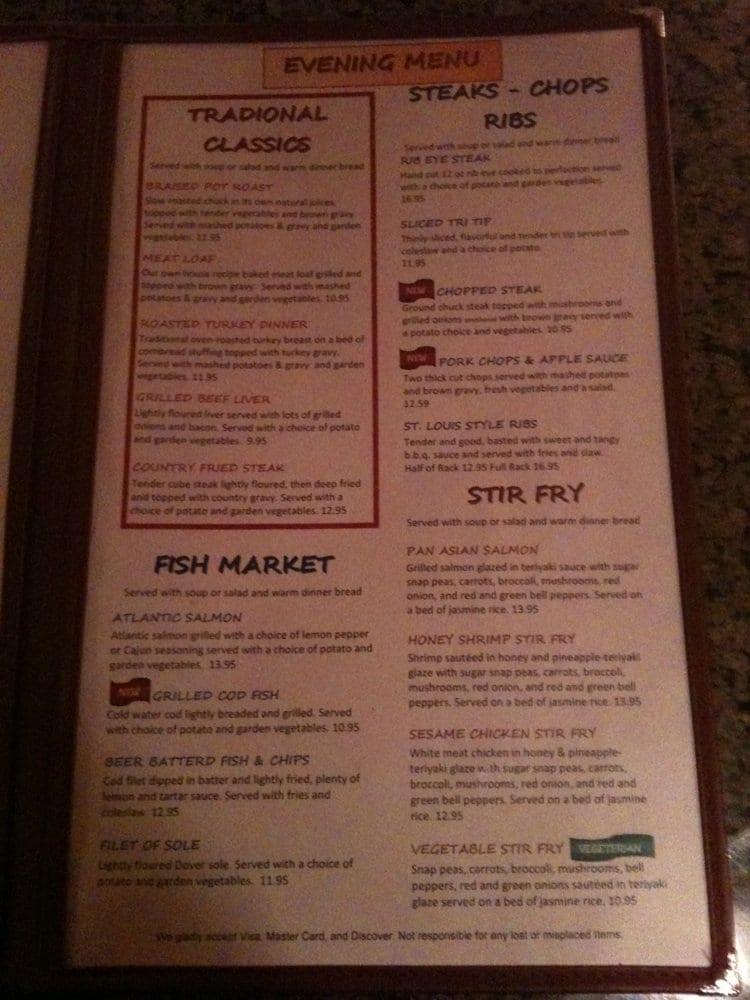 Menu at Highway House Restaurant, Jackson