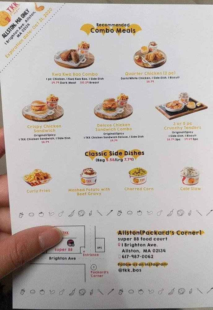 Menu at Tkk Fried Chicken, Boston