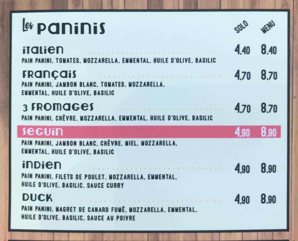Carta del restaurante Beach Break, Soorts-Hossegor, 47 Rue des Landais