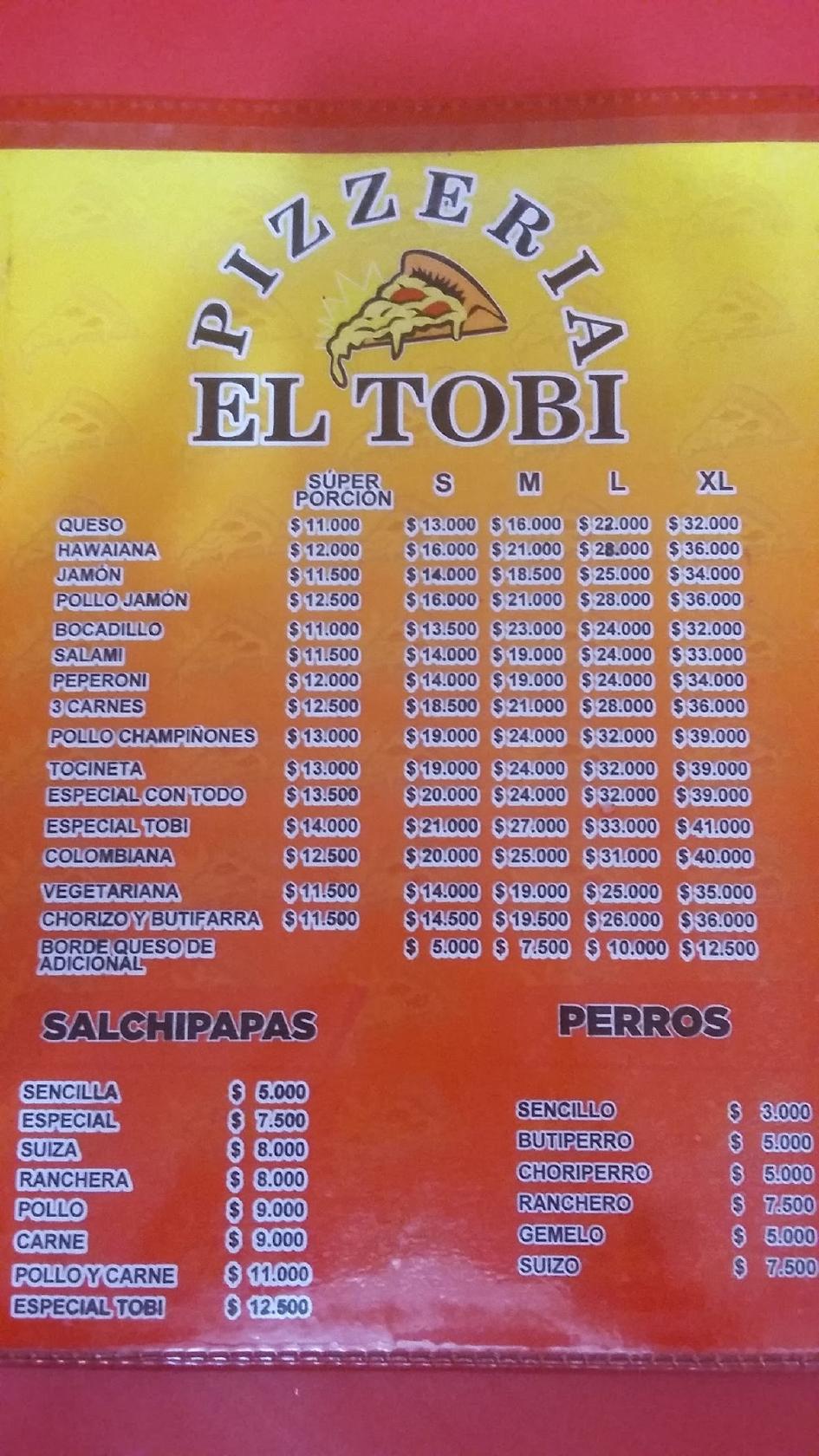 Menu at Pizzería El Tobi Malambo, Malambo